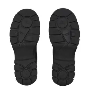 Burberry Leather Lace-up Boots With Wavy Sole - Black