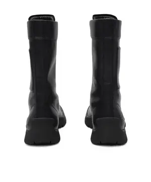 Burberry Leather Lace-up Boots With Wavy Sole - Black