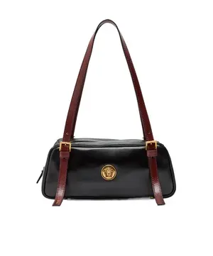 Versace Small Leather Shoulder Bag - Black