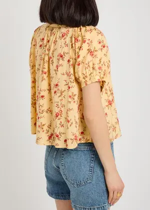 REFORMATION Calia Floral-print Puff Sleeve Blouse
