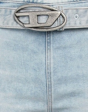 DIESEL® Medium Wash Denim Shorts With Belt Detail