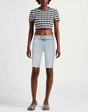 DIESEL® Medium Wash Denim Shorts With Belt Detail