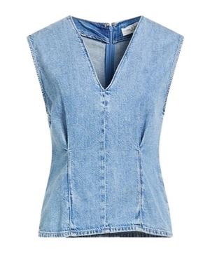 Rag & Bone Denim Sleeveless V-neck Top - Blue