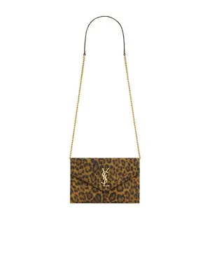 Saint Laurent Cassandre Envelope Chain Wallet In Canvas