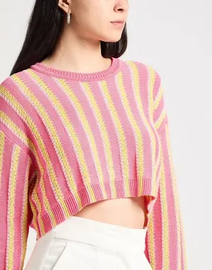 Marni Crochet-knit Striped Cropped Jumper