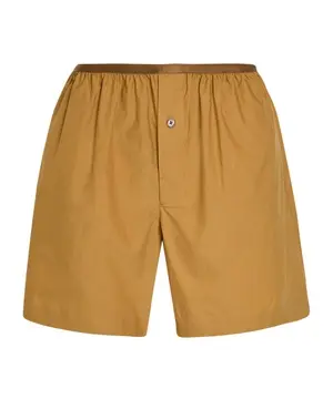LEMAIRE Cotton-silk Blend Shorts - Brown