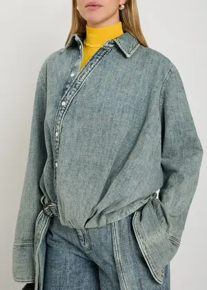 Loewe Draped Belted Denim Shirt