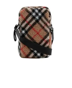 Burberry Check-pattern Fleece Shoulder Bag