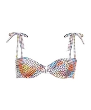 GANNI Balconette Bikini Top - Gray