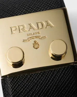 Prada Metal And Saffiano Leather Bracelet