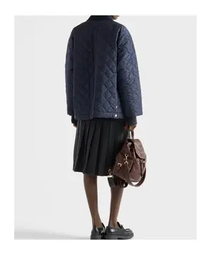 Prada Pleated Jersey Skirt With Drawstring Closure - Slate Grey