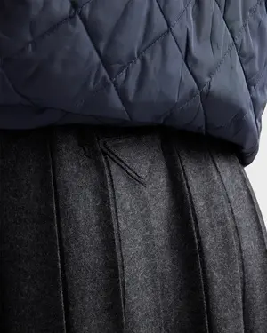 Prada Pleated Jersey Skirt With Drawstring Closure - Slate Grey