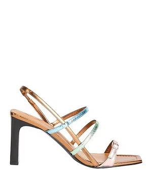MAXCO. Max&co. Metallic Ankle Strap Sandals