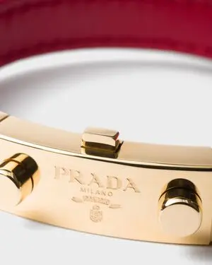 Prada Saffiano Leather Logo Bracelet