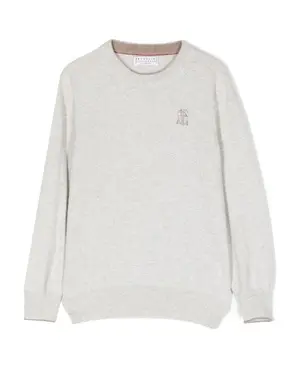 Brunello Cucinelli Cashmere Jumper With Logo Embroidery
