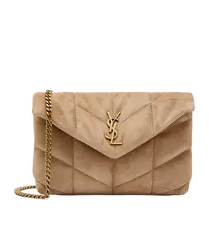 Saint Laurent Suede Crossbody Bag - Nude