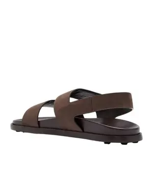 TOD'S Suede Sandals With Designer Plaques