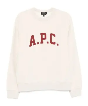 A.p.c. Logo Printed Crewneck Sweatshirt - White