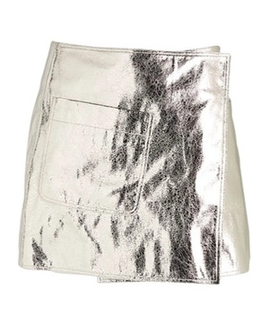Rag & Bone Metallic Wrap Mini Skirt