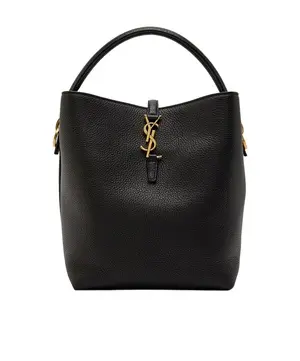 Saint Laurent Grain Leather Bucket Bag - Black