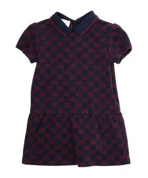 Gucci Baby Gg Cotton Piquet Dress - Black