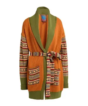 MAXCO. Max&co. Belted Jacquard Knit Cardigan