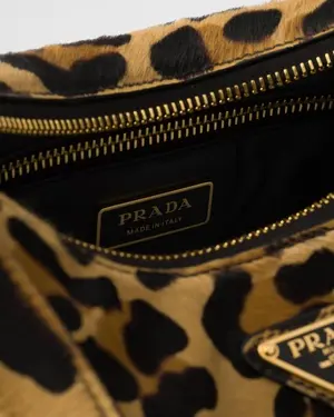 Prada Aimèe Medium Printed Leather Shoulder Bag - Honey-colored