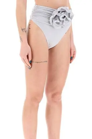 Magda Butrym High-waist Bikini Briefs With Floral Embellishment - White