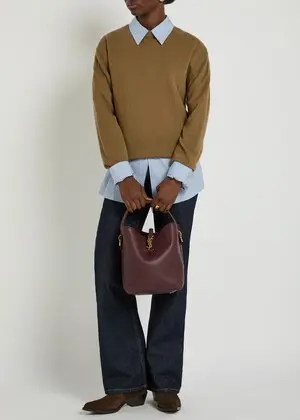 Saint Laurent Litchi Grain Bucket Bag