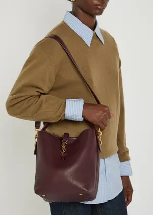 Saint Laurent Litchi Grain Bucket Bag
