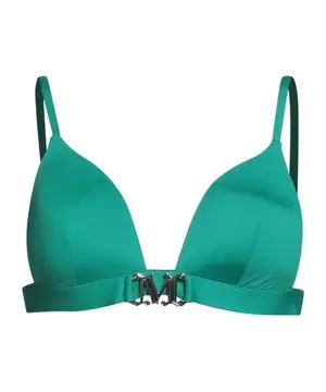 Max Mara Triangle Bikini Top With Logo Detail - Green