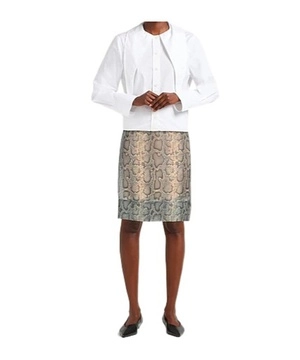 Sportmax Snakeskin-print Organza Midi Skirt
