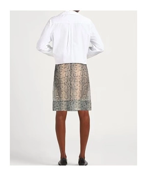 Sportmax Snakeskin-print Organza Midi Skirt