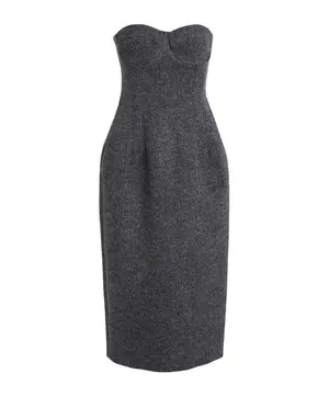 MAXCO. Midi Bodycon Dress With Sweetheart Neckline - Black