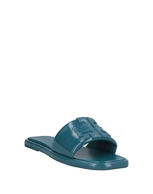 Tory Burch Logo Detail Flat Sandals - Blue