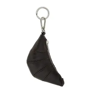 LEMAIRE Croissant Mini Leather Bag Charm - Black