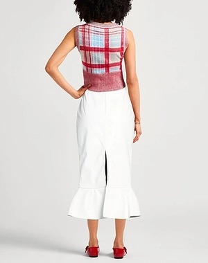 Marni A-line Leather Skirt