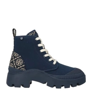 Tory Burch Colorful Thick-soled Canvas Boots - Black