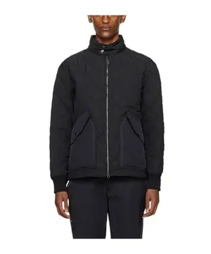 Burberry Quilted Jacket With Stand Collar And Logo Embroidery