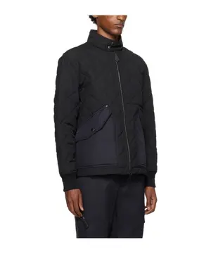 Burberry Quilted Jacket With Stand Collar And Logo Embroidery