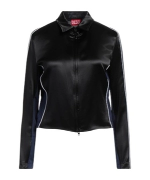 DIESEL® Two-tone Satin Full Zip Sweatshirt