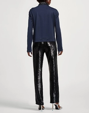 DIESEL® Two-tone Satin Full Zip Sweatshirt