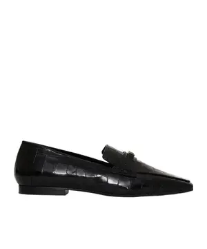 ANINE BING Freya Crocodile-embossed Loafers