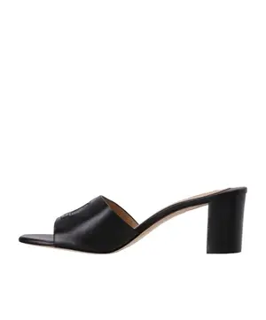 Ralph Lauren Logo Embossed Block Heel Sandals - Black