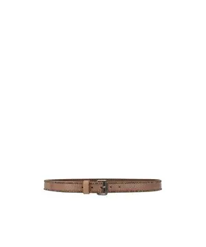 DIESEL® Leather Belt With Studded Detail - Brown