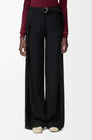 Loewe Belted Wool Trousers