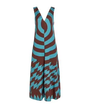 Dries Van Noten Silk-blend Maxi Dress With Geometric Pattern
