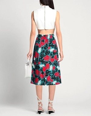 Marni Floral Print Crepe Flared Skirt