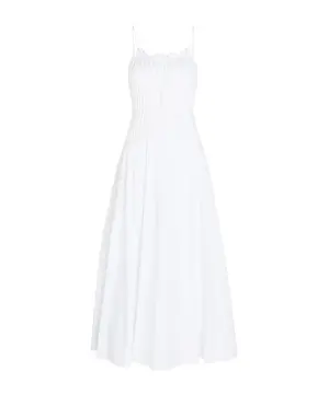 Staud Stretch-cotton Midi Dress - White