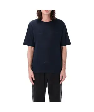 Palm Angels Logo Embroidered Crewneck T-shirt - Black